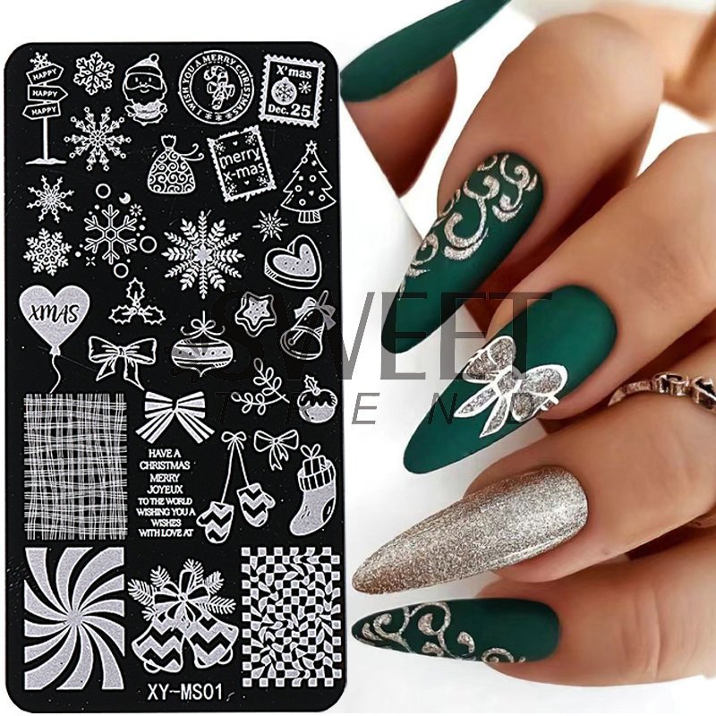 Jual Sweet Trend Stamping Plate Nail Art Christmas Edition XY-MS Series ...