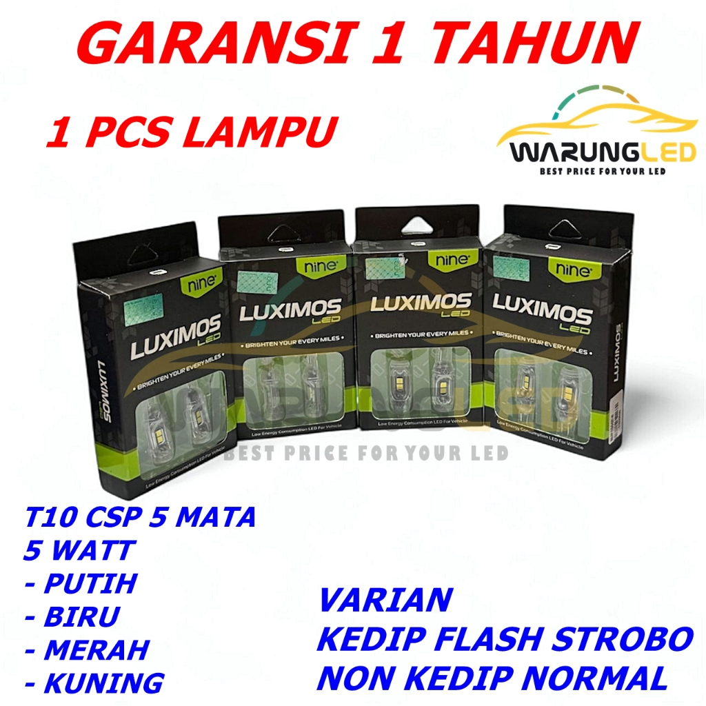 Jual LAMPU LED T10 5 MATA 9NINE LUXIMOS LED SEIN SENJA PLAT NOMOR CHIP ...