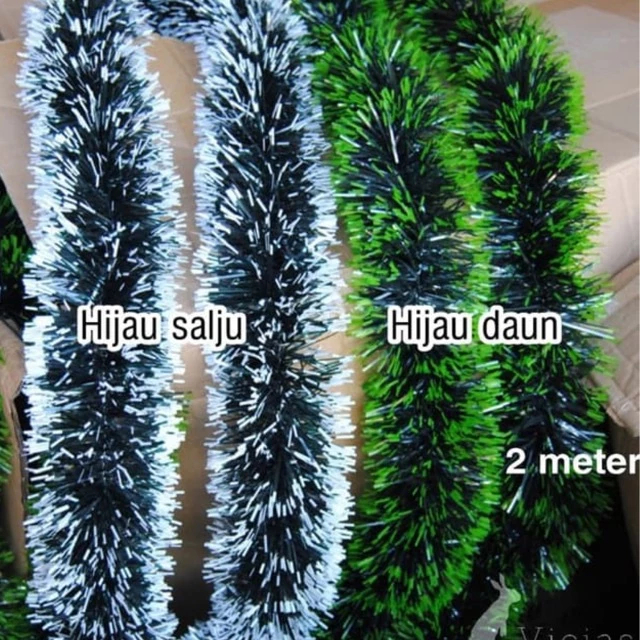Jual Slinger Tinsel Pohon Natal Hijau/Hijau Salju Merry / Slinger Natal ...