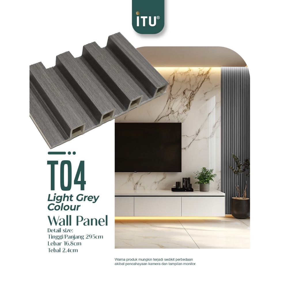 Jual Wall Panel WPC PVC ITU Interior T04 Warna Light Grey Interior ...