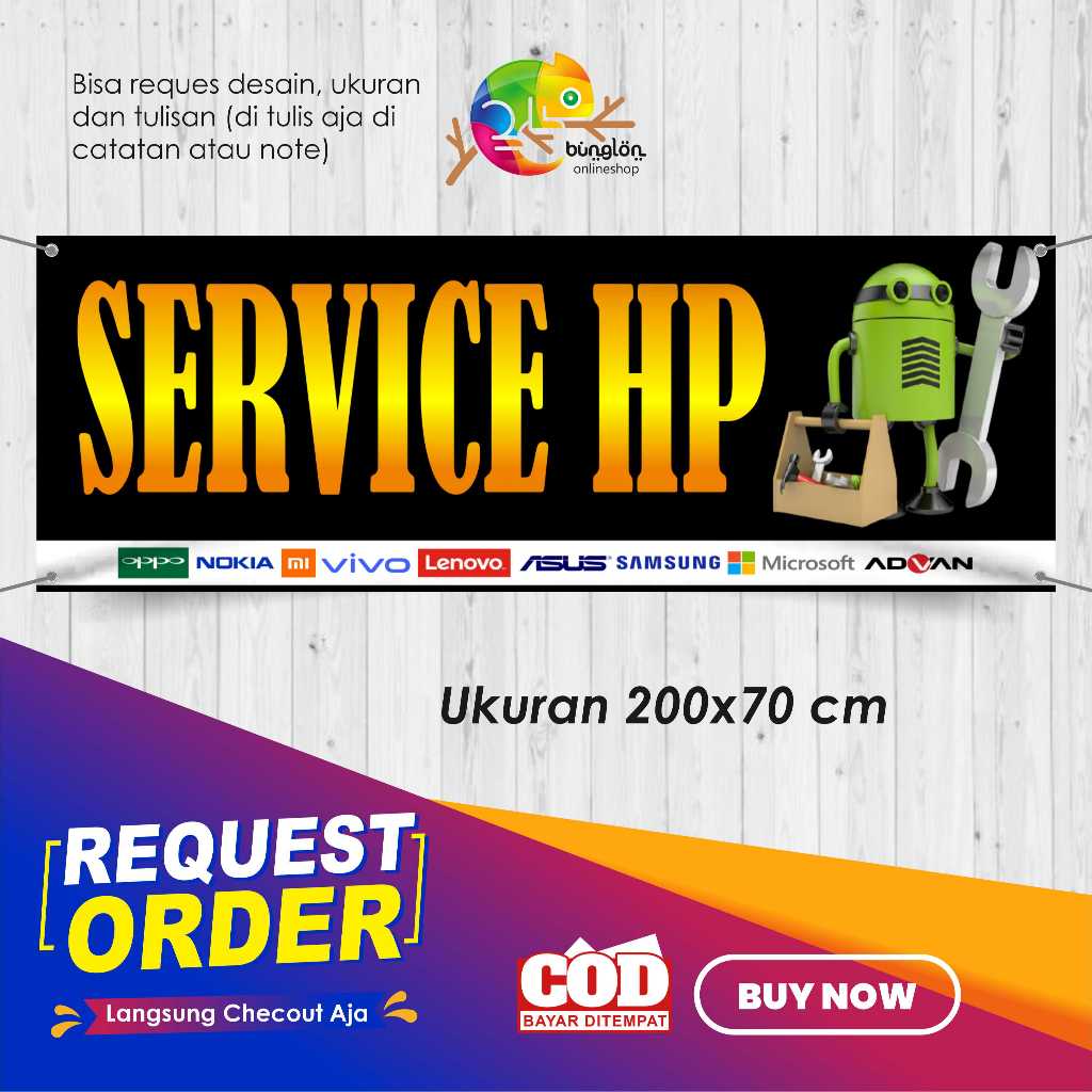 Jual CETAK SPANDUK BANNER SERVICE HP UKURAN 200X70 CUSTOM | Shopee ...