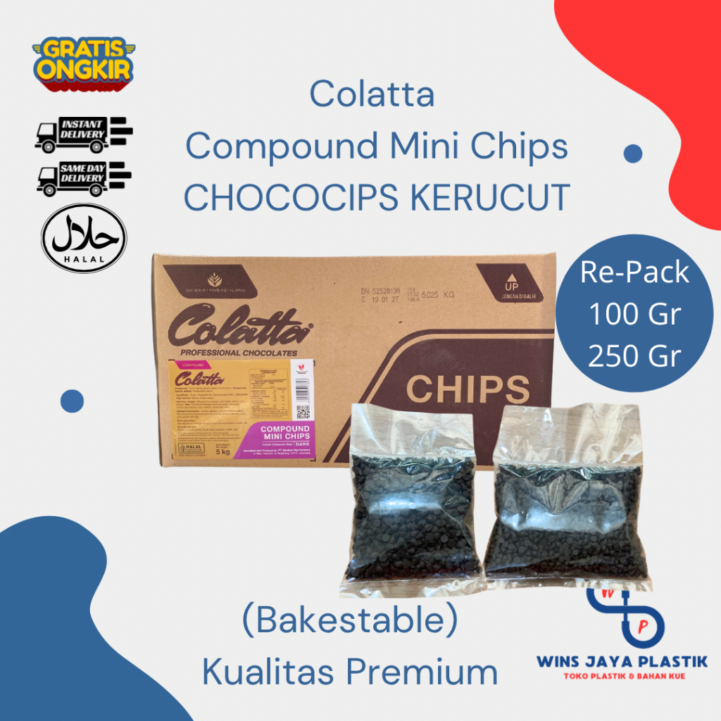 Jual Collata Chocochip Mini 250gr, 100gr | Chococips Kerucut | Collata ...