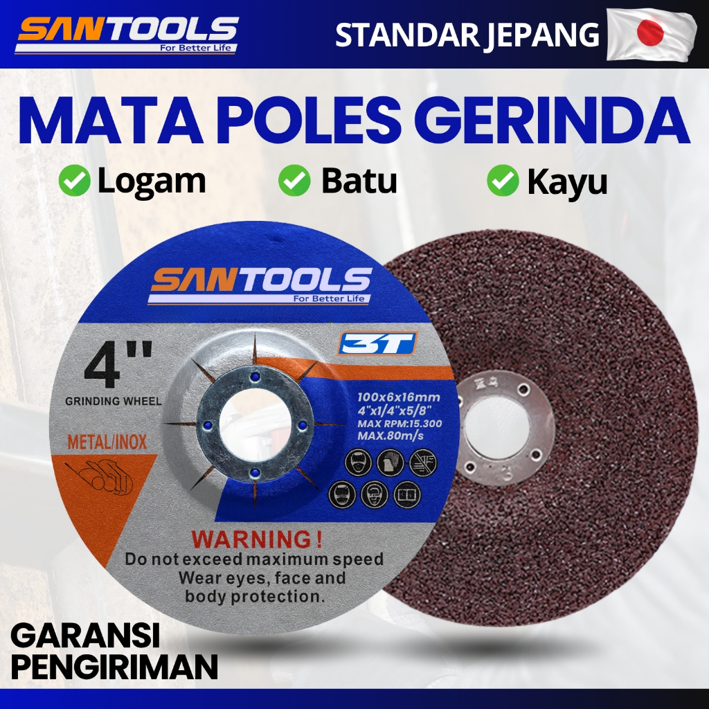 Jual SANTOOLS Mata Poles Gerinda 4 Inci 4" Polishing Grinding Wheel ...
