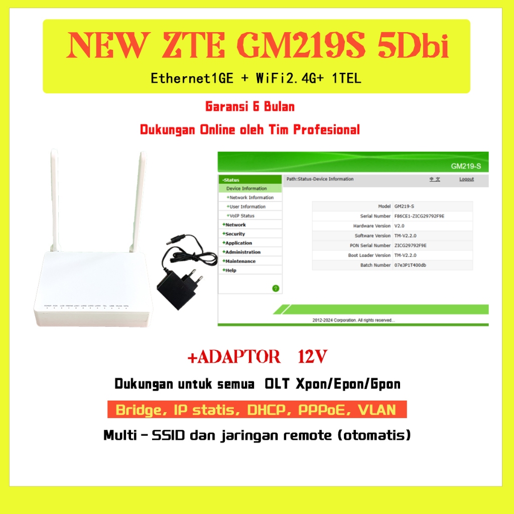 Jual MODEM FIBER ONT XPON GM-219S - GARANSI RESMI | Shopee Indonesia