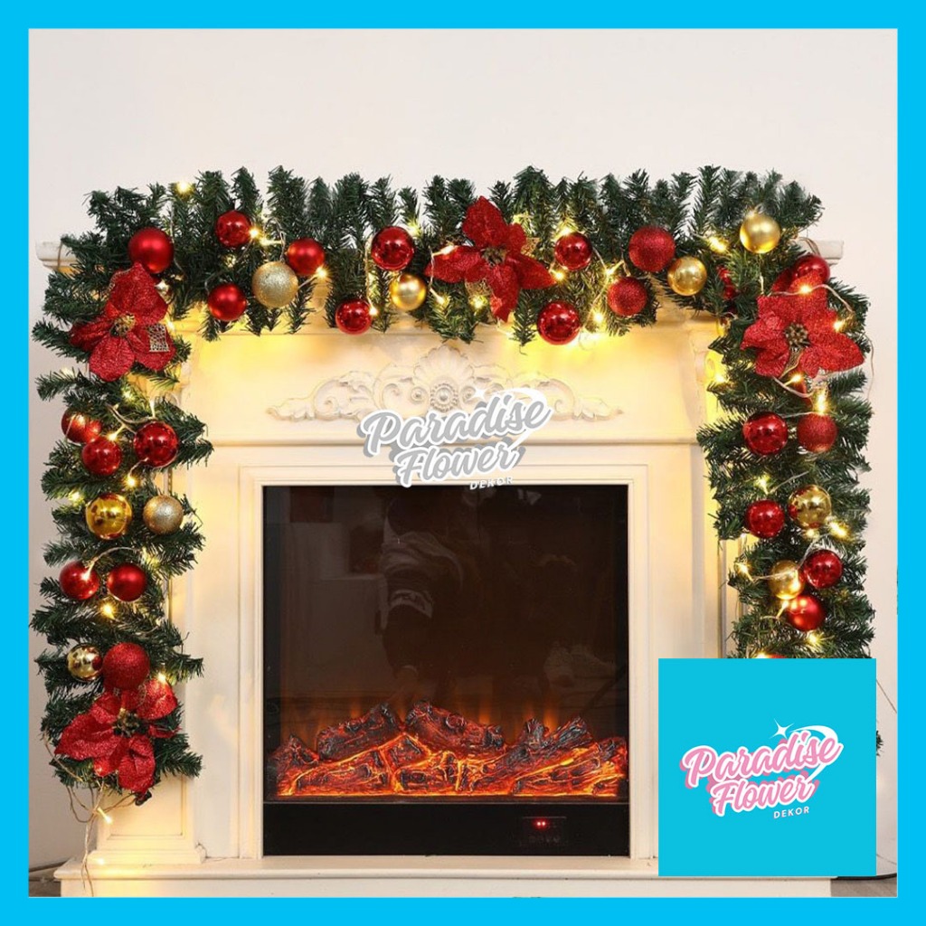 Jual 2.7mx25cm 200T 220T Jumbo Garland Natal Premium PVC Natal Garland ...