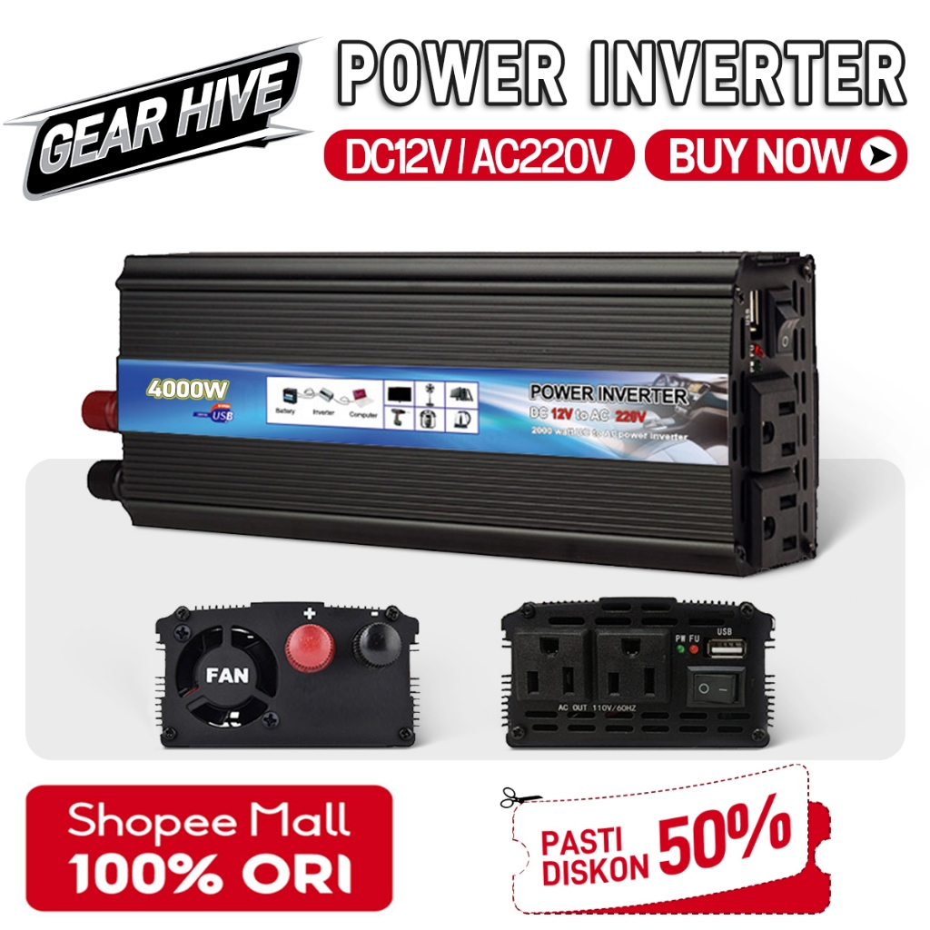 Jual Gear Hive Inverter 4000 Watt Power Inverter Pure Sine Wave PSW DC ...