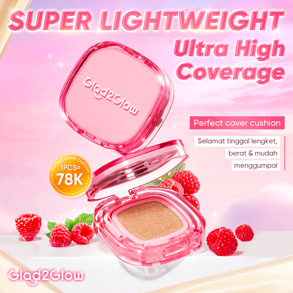Jual Glad2Glow Perfect Cover Cushion G2G Cushion Matte Finish CC Cream ...