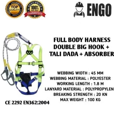 Jual ENGOFull Body Harness Double Big Hook + Tali Dada + AbsorberCE ...