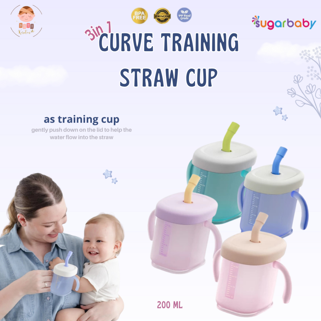 Jual Sugar Baby Curve Training Straw Cup Anti Tumpah | Shopee Indonesia