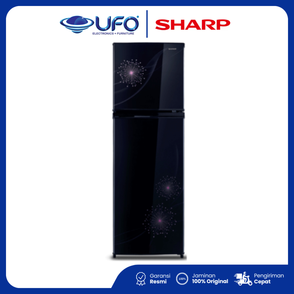 Jual Sharp Kulkas 2 pintu SJ317MGDP/DB 256L Shine Magneglass Ag+ Nano ...