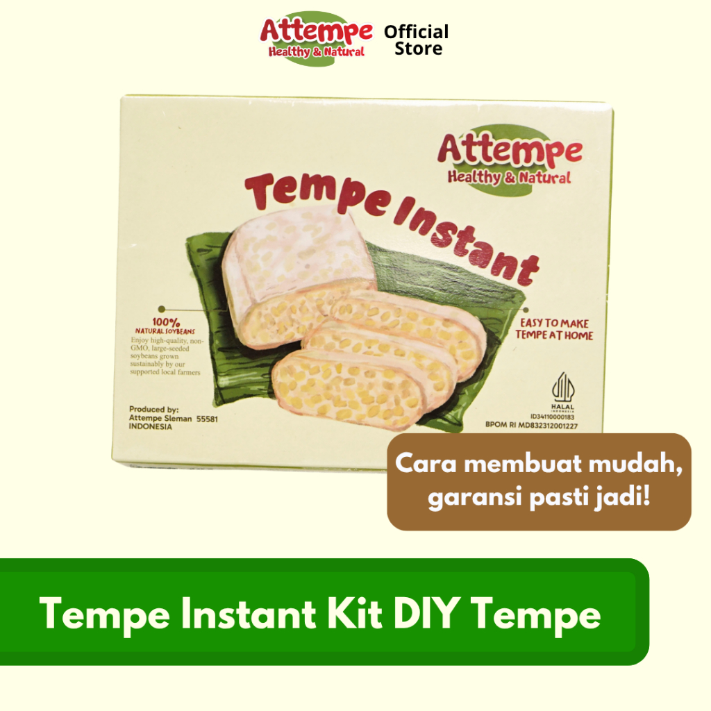 Jual ATTEMPE Tempe Instant Kit DIY Tempe Kedelai Organik Non GMO ...