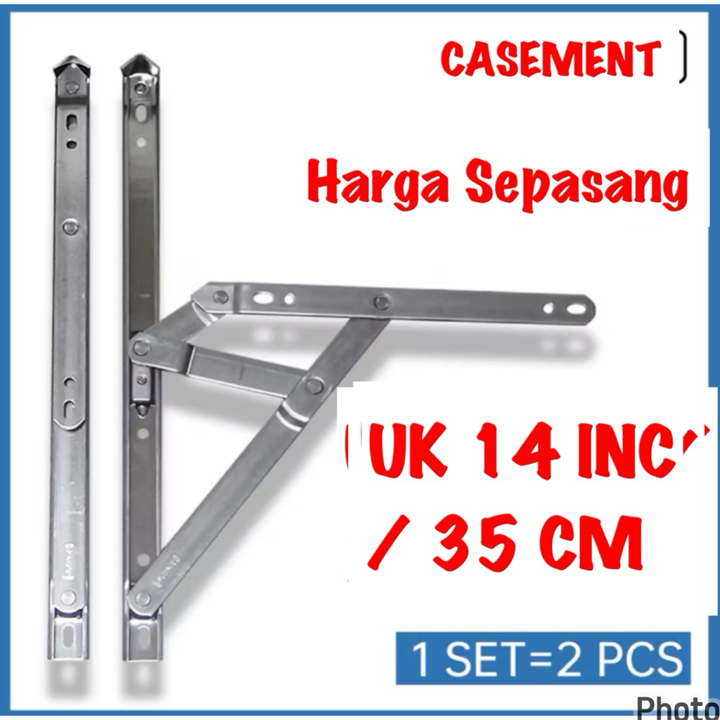 Jual engsel tingkap jendela aluminium 14 inc/ engsel casement ukuran 14 ...