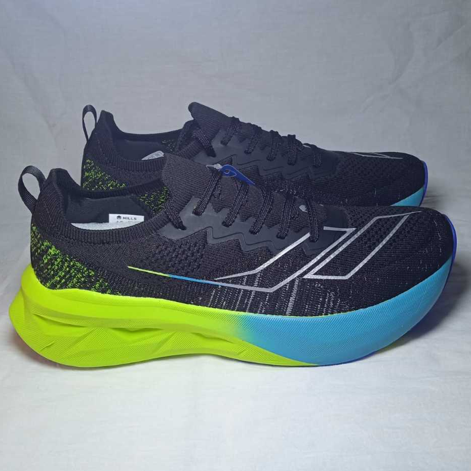 Jual Sepatu Running Mills Enerstrike Fly M2 Black Silver Neon | Shopee ...