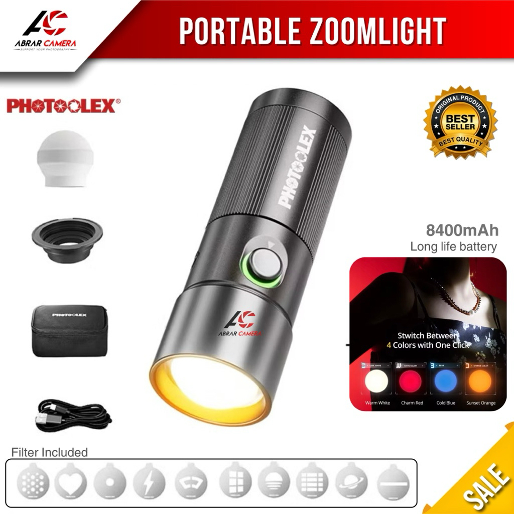 Jual PHOTOOLEX Set Lampu LED Zoom Portabel Empat Warna Lampu Sorot ...