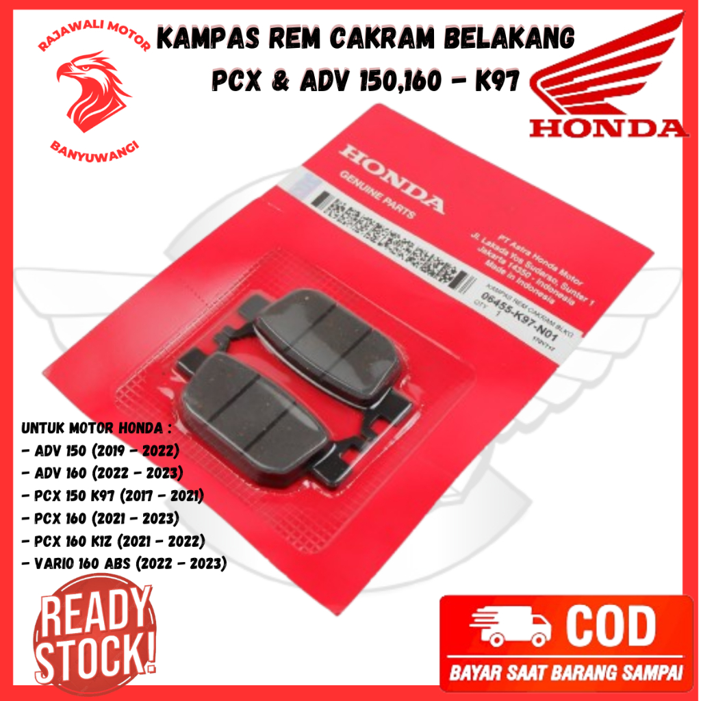 Jual Kampas Rem Belakang Motor PCX 150 Ori & Vario 160 / Kampas Rem ...