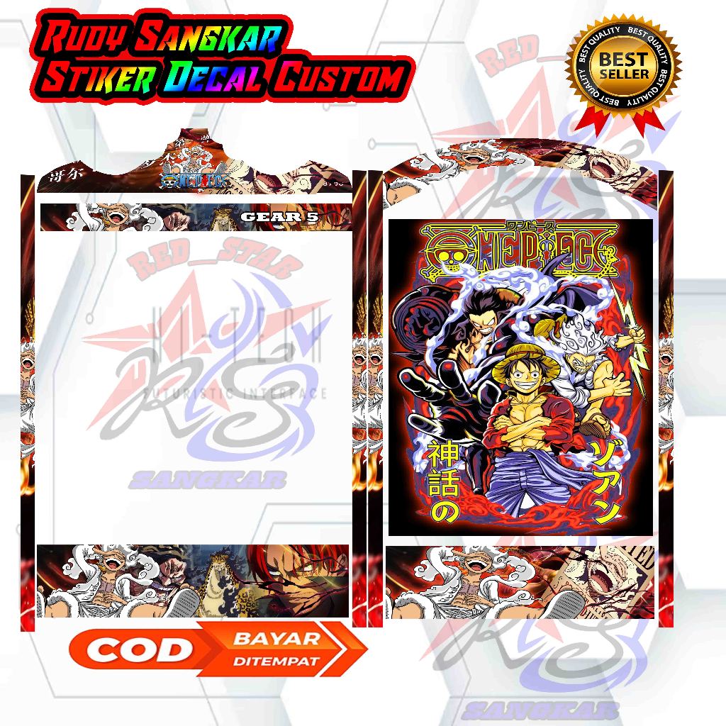 Jual STIKER DECAL SANGKAR BURUNG MOTIF ONE PIECE GEAR 5 LUFFY | Shopee ...