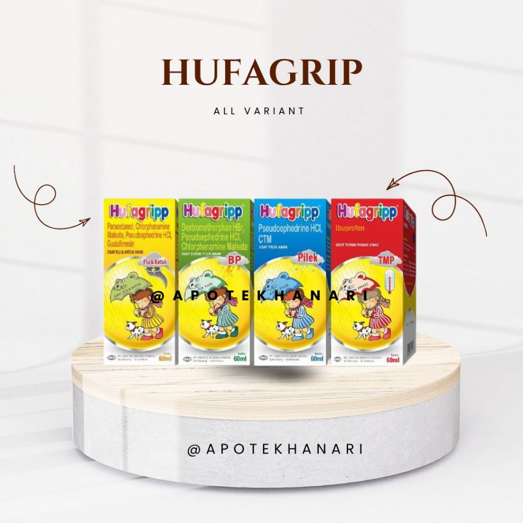 Jual Hufagripp Hijau Kuning Biru Merah 60 ml - Sirup Hufagrip Anak ...