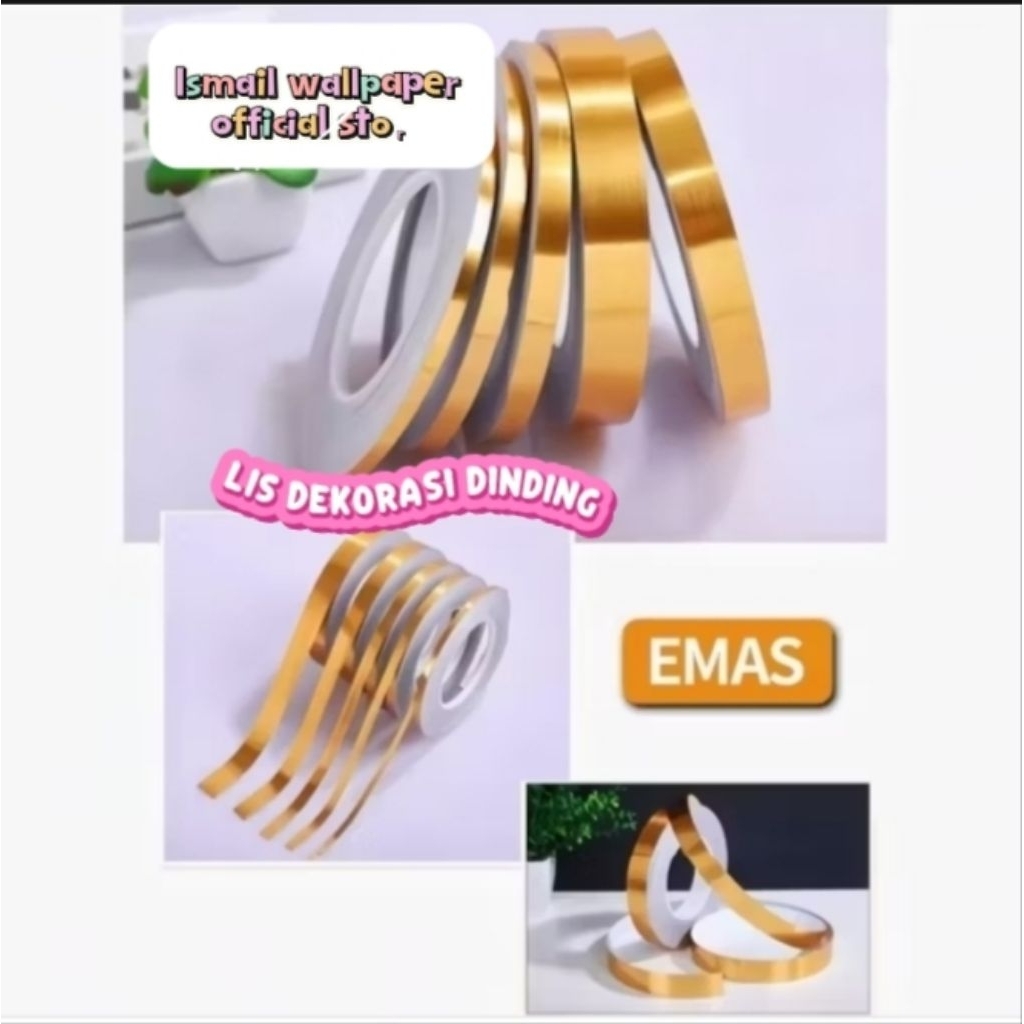 Jual (25 meter) List Gold Sticker Lis Tape Multifungsi Lis Dekoratif ...
