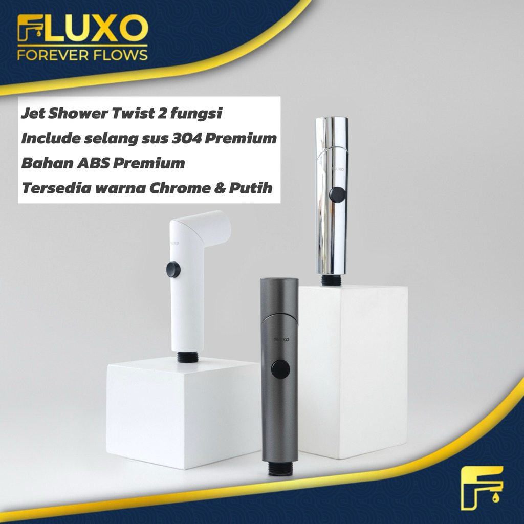 Jual FLUXO Bidet Twist Jet Washer shower toilet modern Spray Putar ...