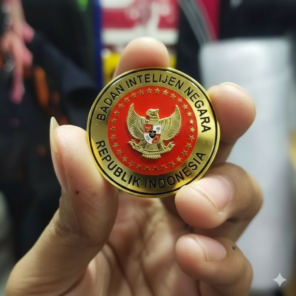 Jual logo bin pin badan intelijen negara Kuningan sepuh emas magnet ...
