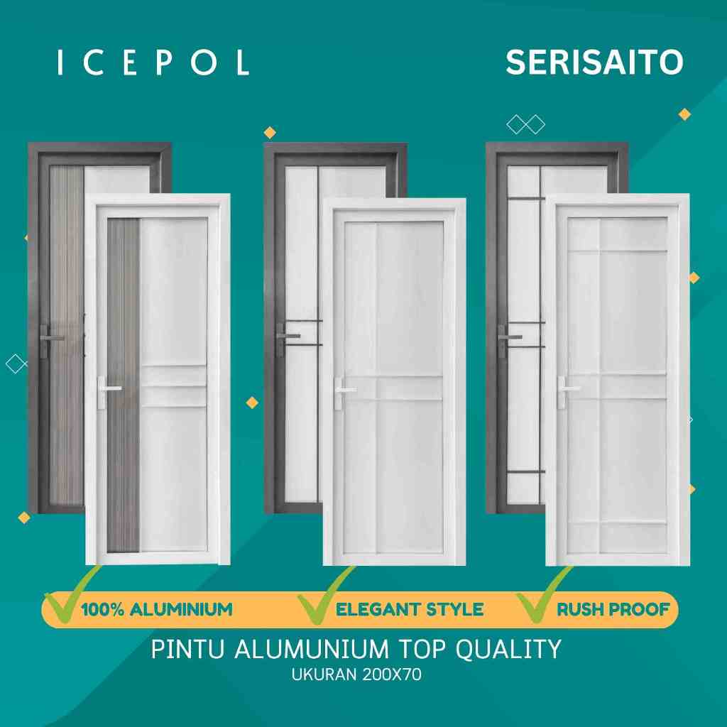 Jual Pintu Kamar Mandi Aluminium Icepol 70x200 / Pintu Allumunium Full ...