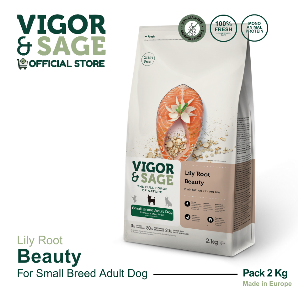 Jual Vigor & Sage Lily Root Beauty Small Breed Adult Dog Food 2 Kg ...