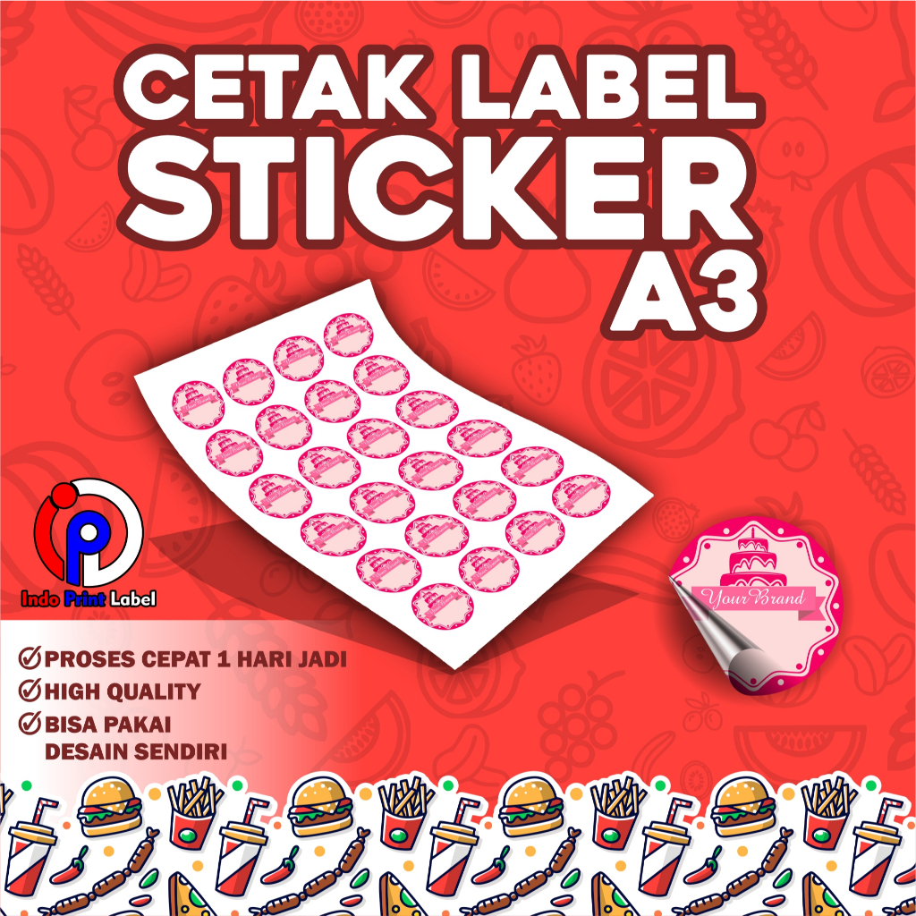 Jual Stiker Custom Label Makanan Stiker Logo Olshop Free Cutting ...