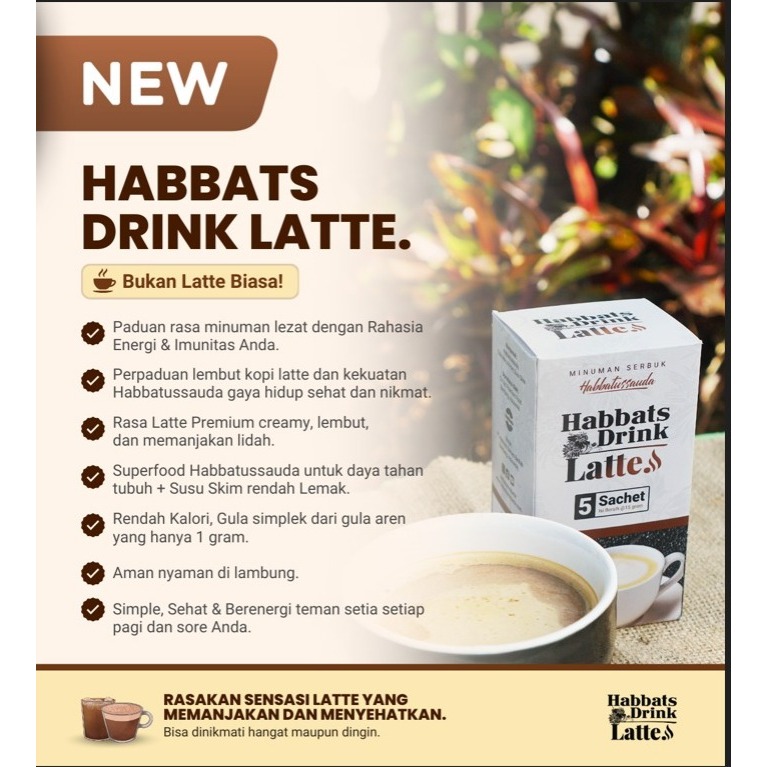 Jual Habbat's drink latte isi 5 sachet untuk stamina daya tahan tubuh ...