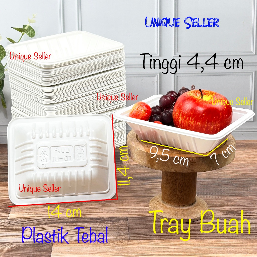 Jual Tray Buah & Daging Plastik Putih LUX 14x11x4 cm / Tray Mika Wadah ...