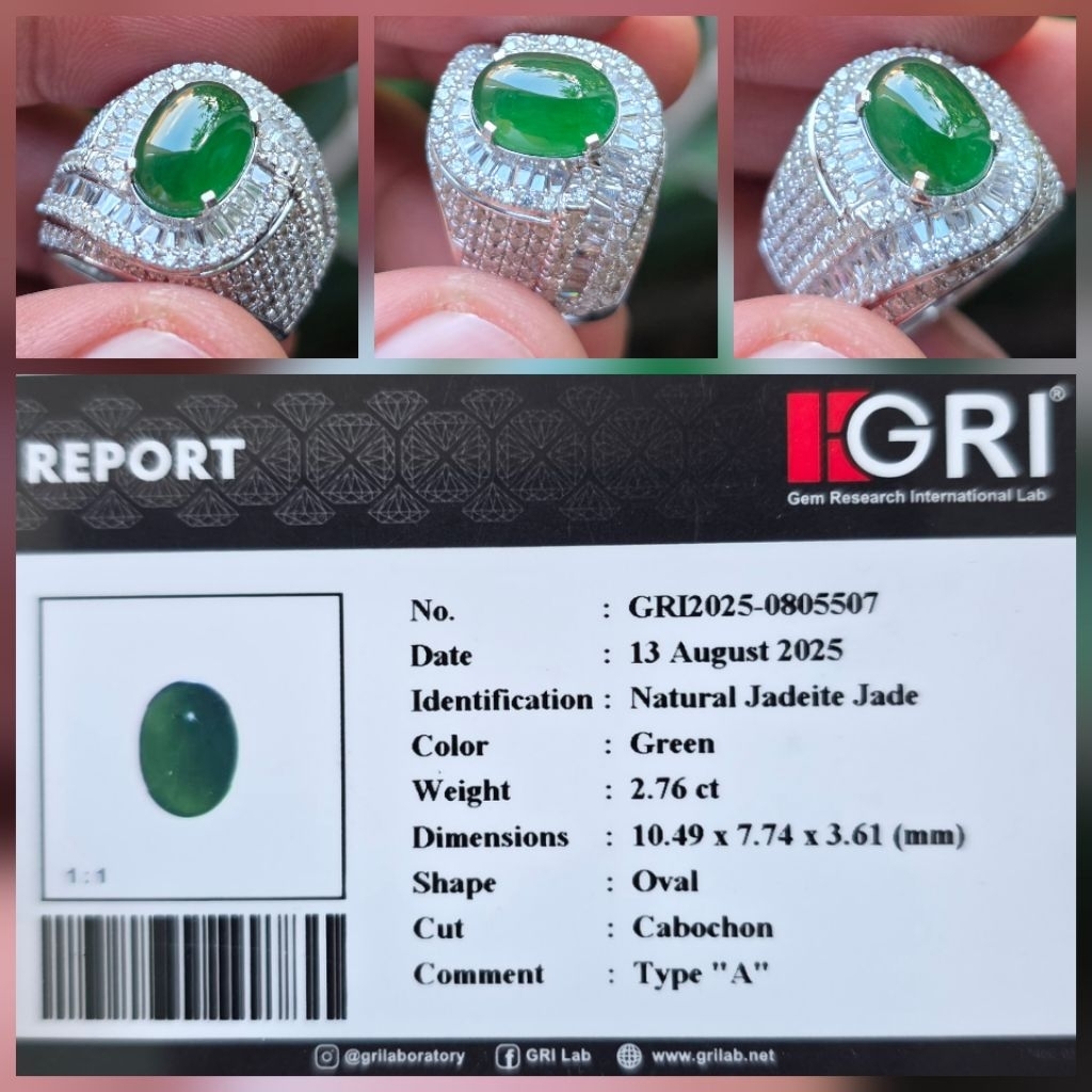 Jual Batu Natural HQ Giok Burma Myanmar Jadeite Jade Type A Memo 2.76 ...
