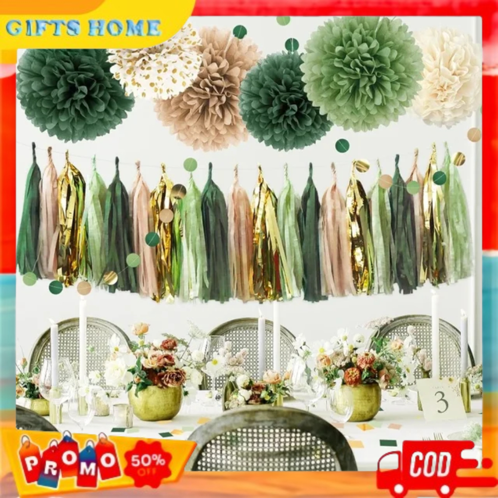 Jual Tinsel Garland Rumbai DIY Kertas Tissue Warna-warni Foil (1Pcs ...