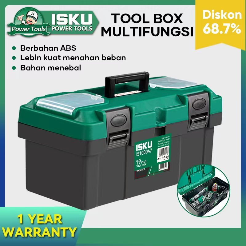 Jual ISKU Tool Box Besar jumbo14-19 Inch Bahan PP Tool box set lengkap ...