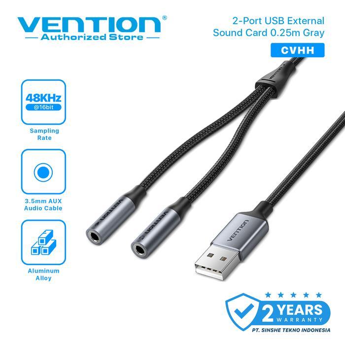 Jual VENTION USB External Sound Card 2 Port Audio Mic Splitter Aux 3 ...
