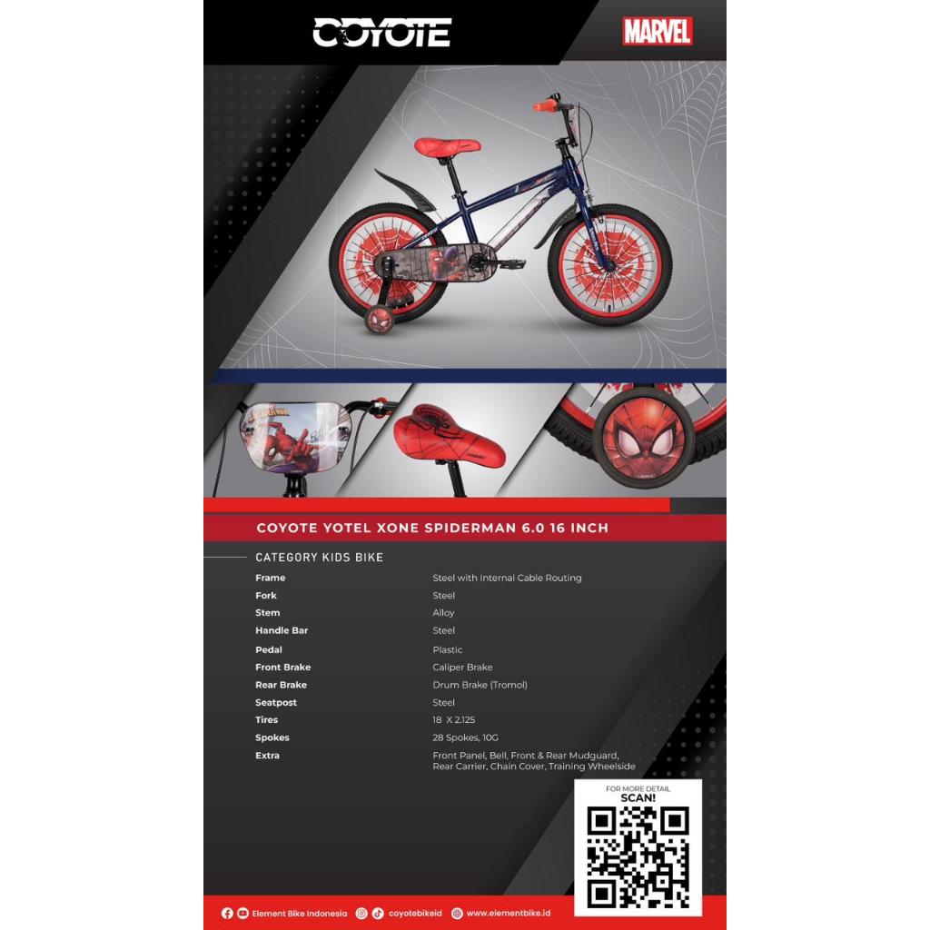 Jual SEPEDA ELEMENT COYOTE YOTEL XONE SPIDERMAN 6.0 | Shopee Indonesia