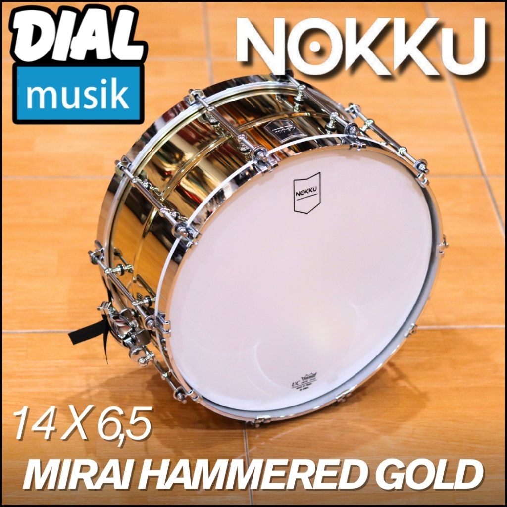 Jual Nokku Mirai Hammered Gold 14 x 6,5 Snare Drum - Snare Drum Nokku ...