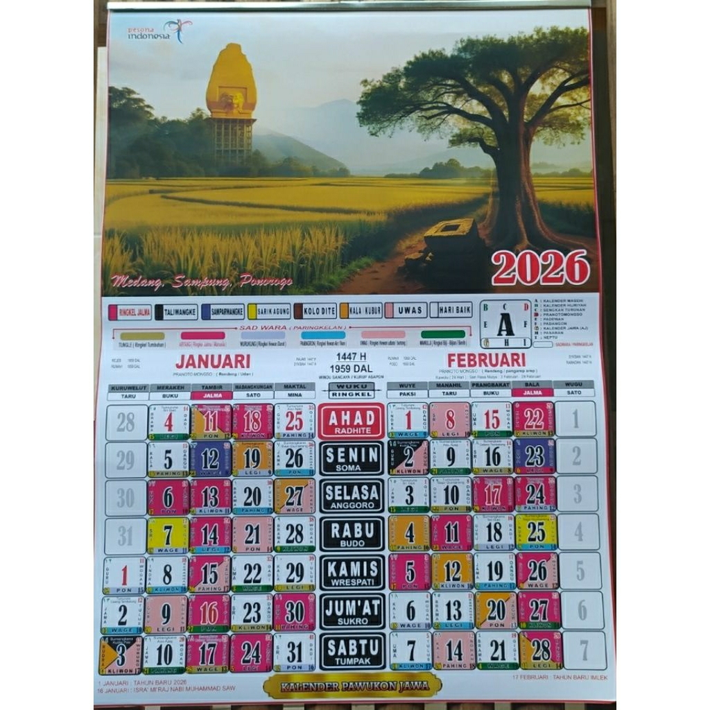 Jual Kalender Pawukon Jawa 2026 Kalender Jawa Lengkap Pranatamangsa dan ...