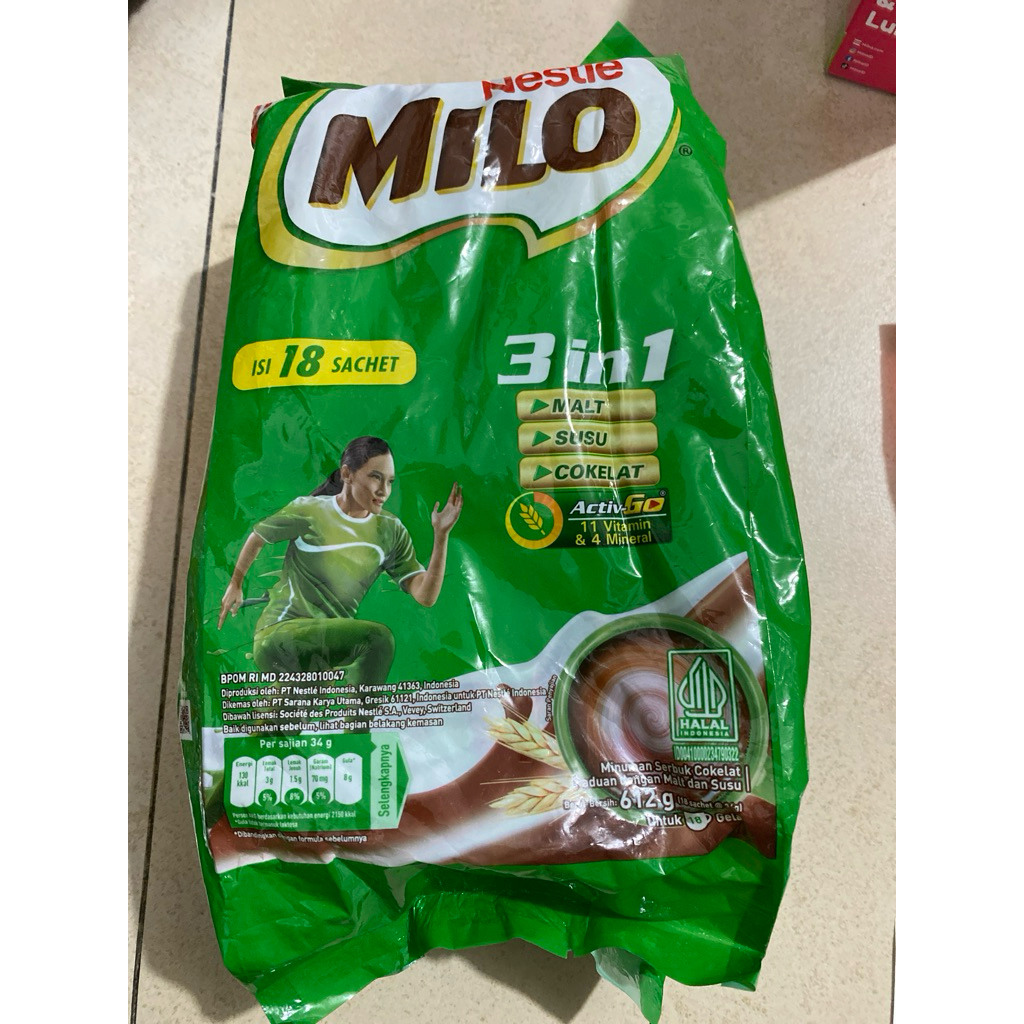 Jual Nestle milo 3in1 18sachet activ go minuman serbuk cokelat paduan ...