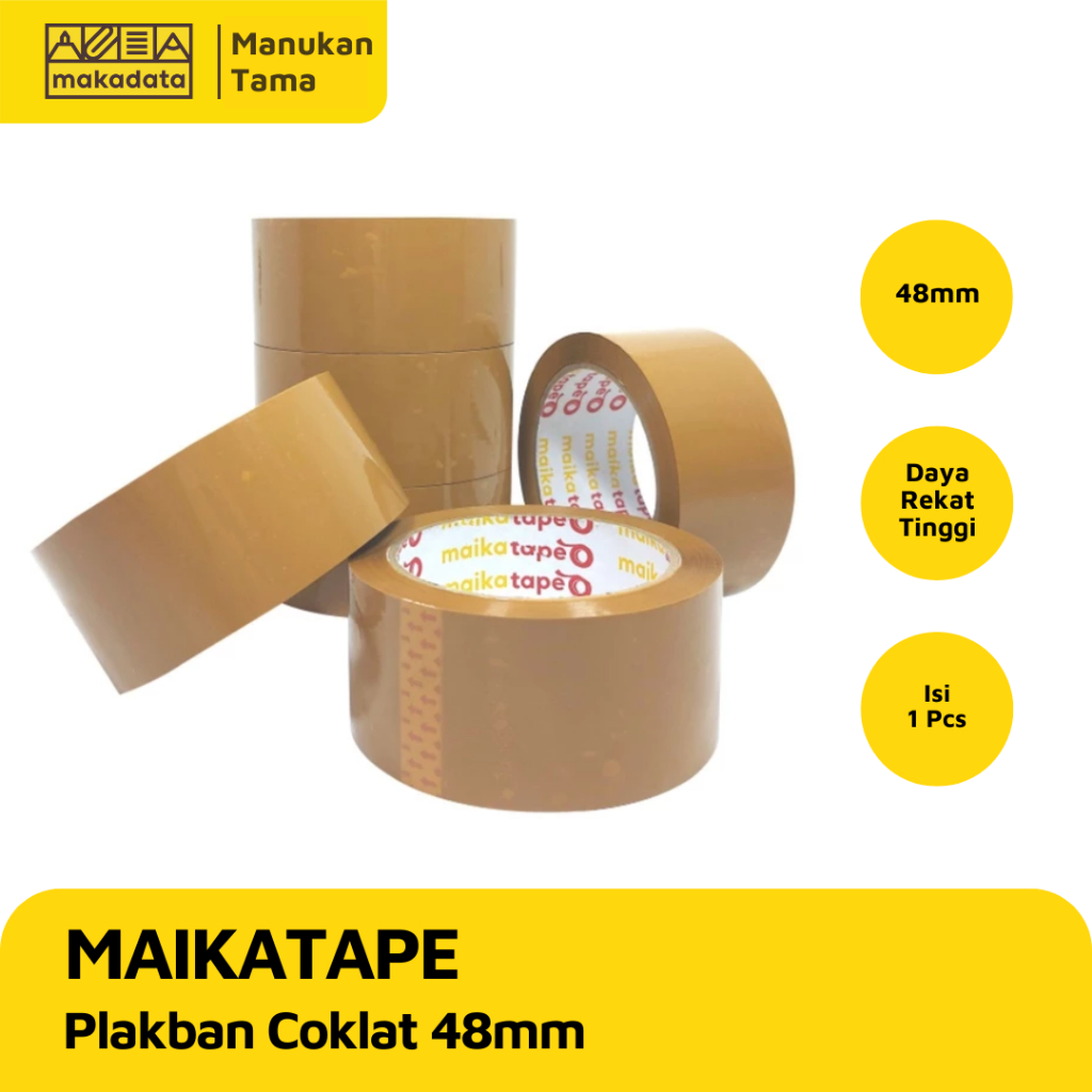 Jual OPP TAPE / PLAKBAN / LAKBAN COKLAT MAIKATAPE 48MM | Shopee Indonesia