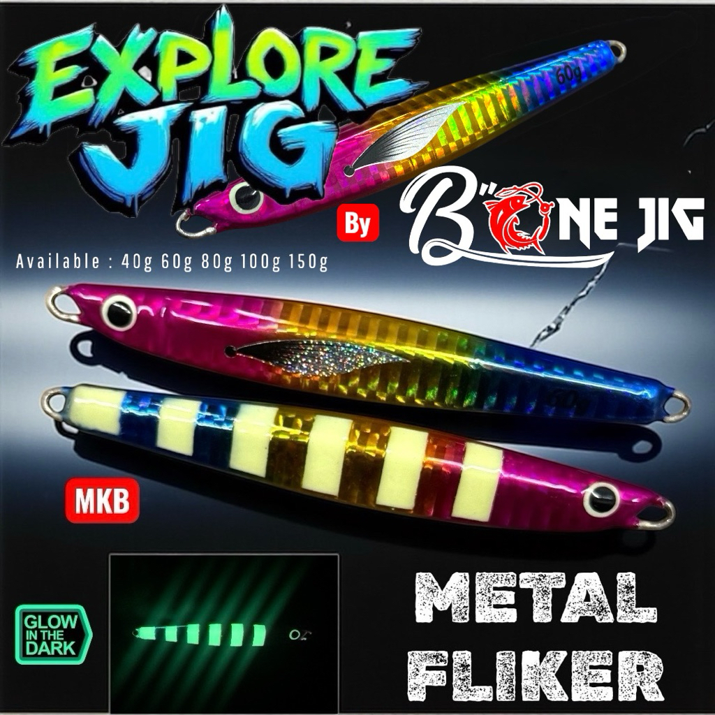 Jual Umpan Metal Jig Explore By Bone Jig Maria Metal Fliker | Shopee ...