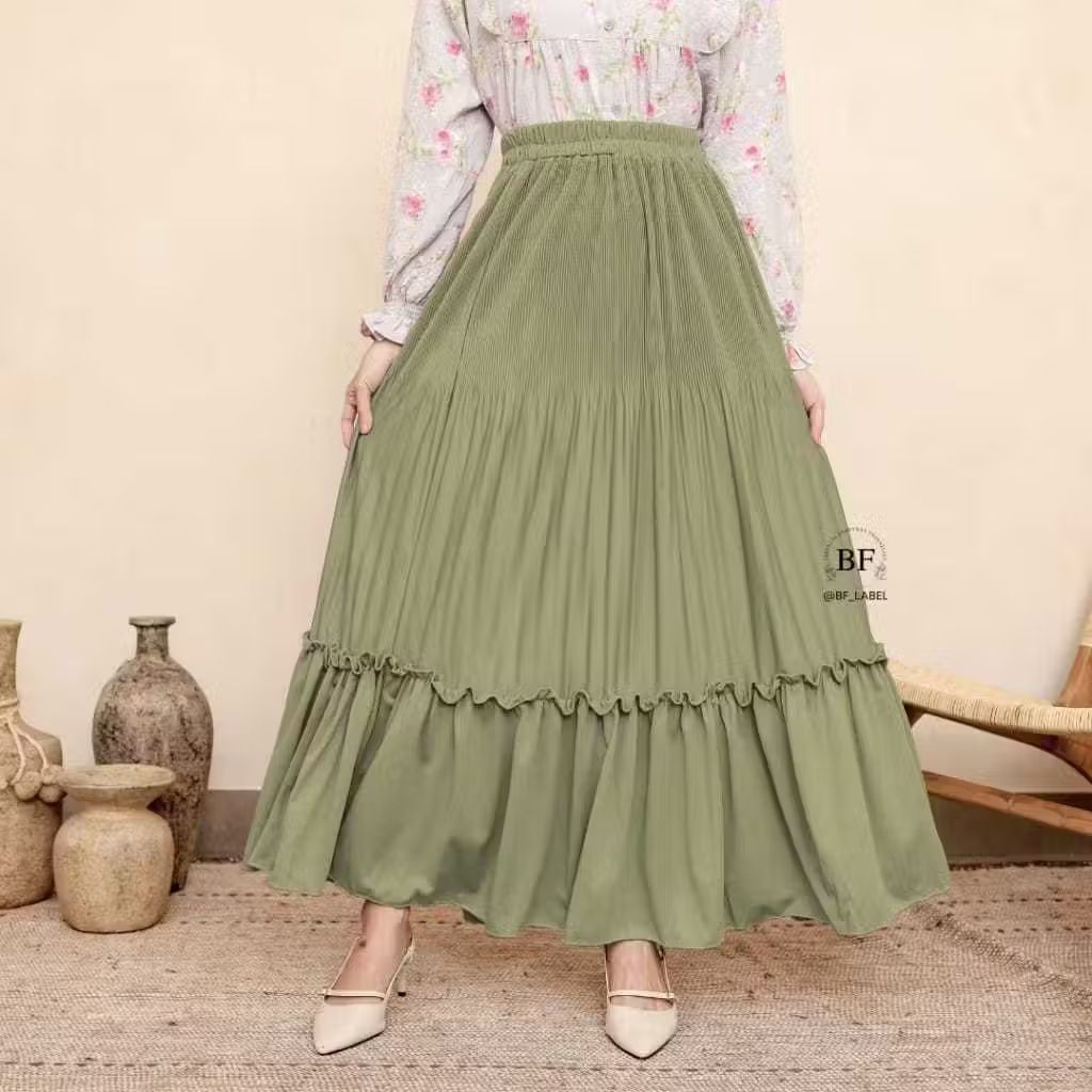 Jual rok ml Kabira - PLEATED SKIRT - Rok Plisket Cabang Wanita - Layer ...