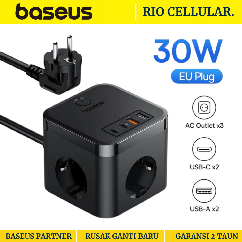Jual Baseus Power Combo 30W 7 in 1 Power Strip Adaptor Charger Desktop ...