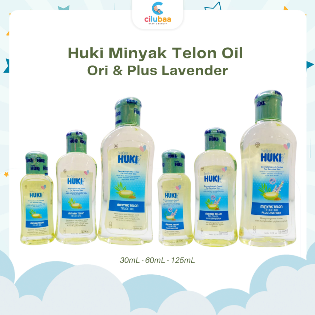 Jual Huki Minyak Telon Oil Original & Plus Lavender | Minyak Telon Oil ...