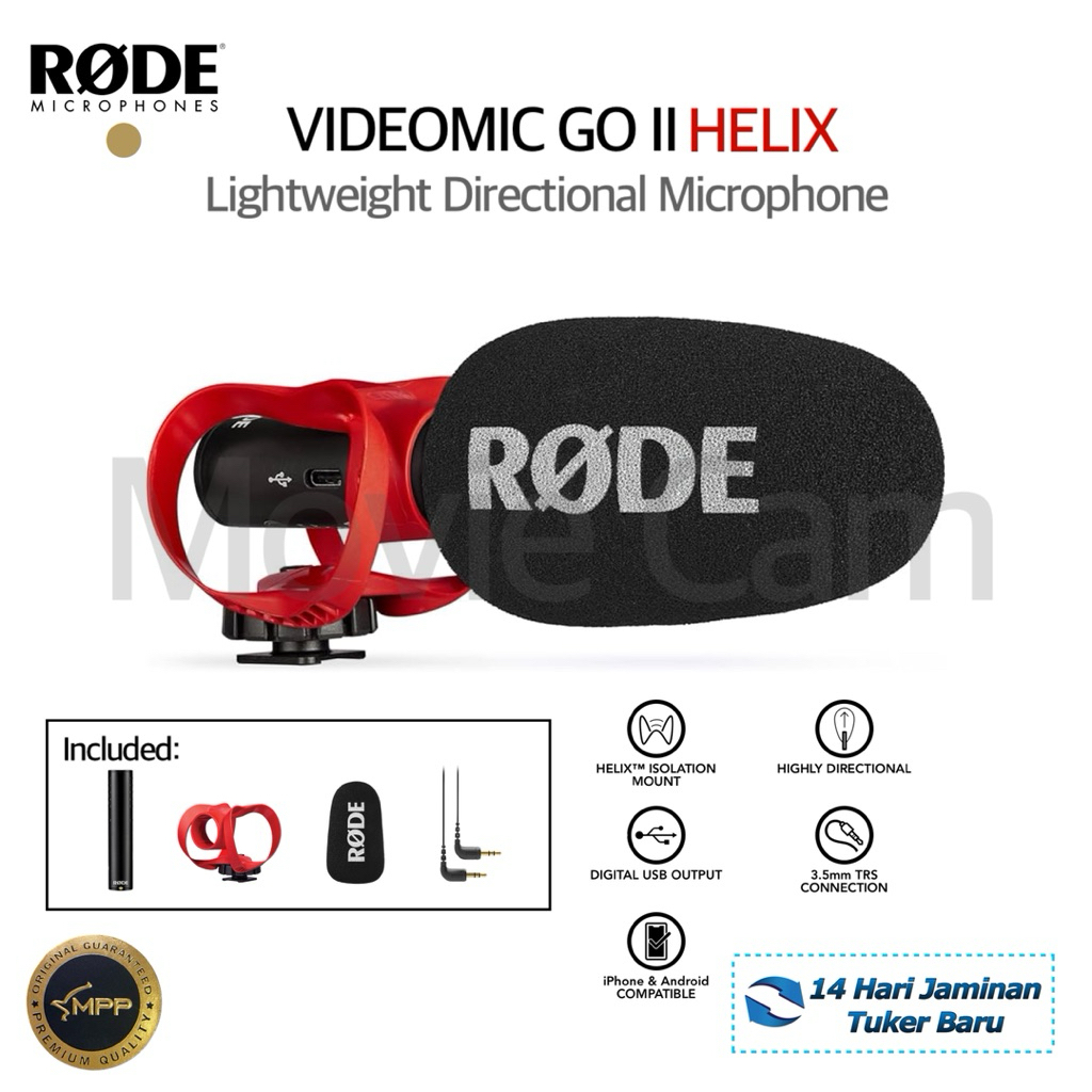 Jual RODE VideoMic GO II Helix Ultracompact Analog/USB Camera-Mount ...