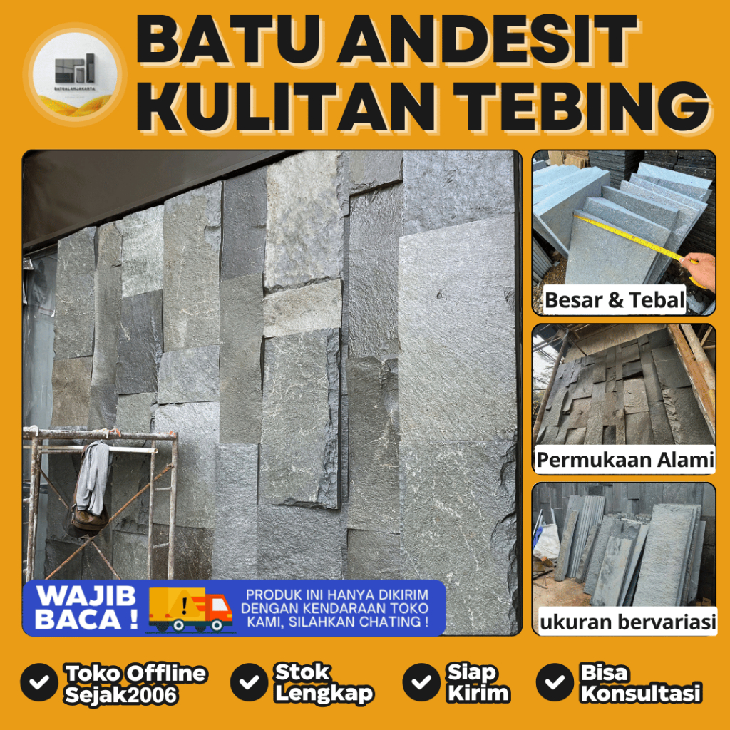 Jual Batu Andesit Kulitan Tebing Untuk Dinding Tampilan Kokoh Alami ...