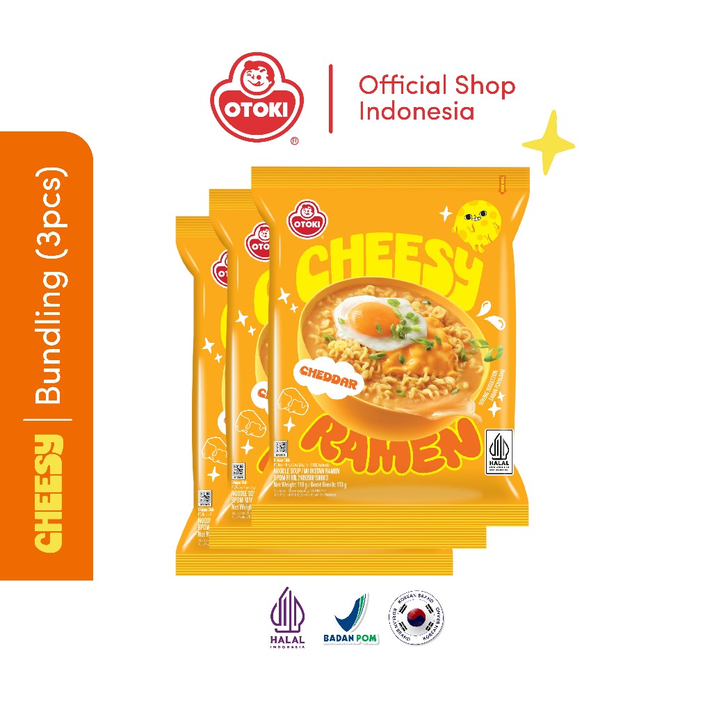 Jual 3 PCS - OTOKI Cheesy Ramen HALAL 110g - Mie Instan Ramyeon Rasa ...