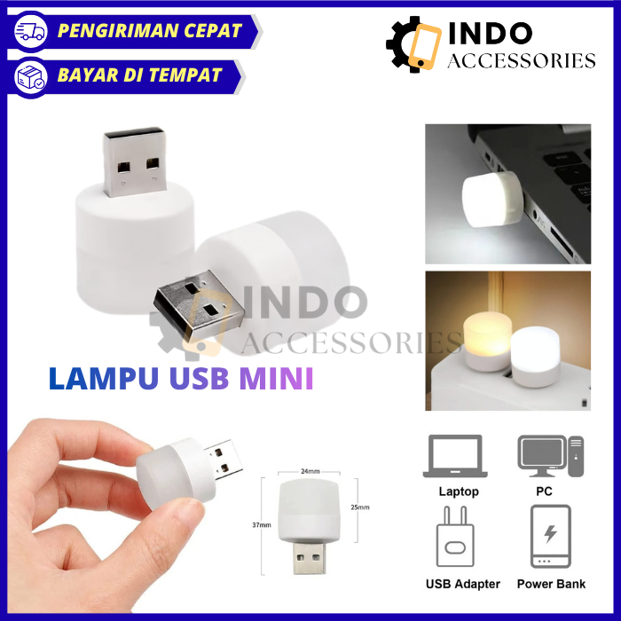 Jual Lampu LED USB Mini / Kecil Bulat | Lampu Bohlam Portable Penerang ...