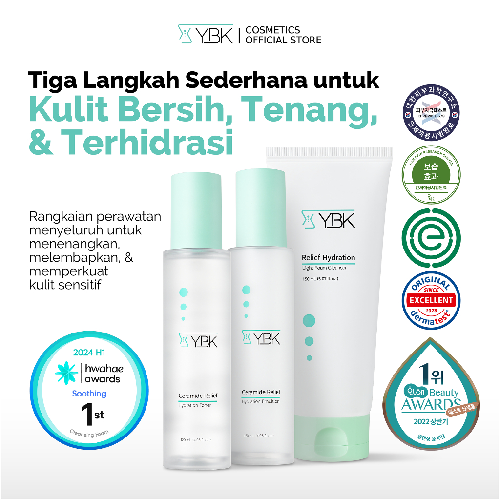 Jual YBK Ceramide Soothing Set for Dry Sensitive Skin (Hydration Toner ...