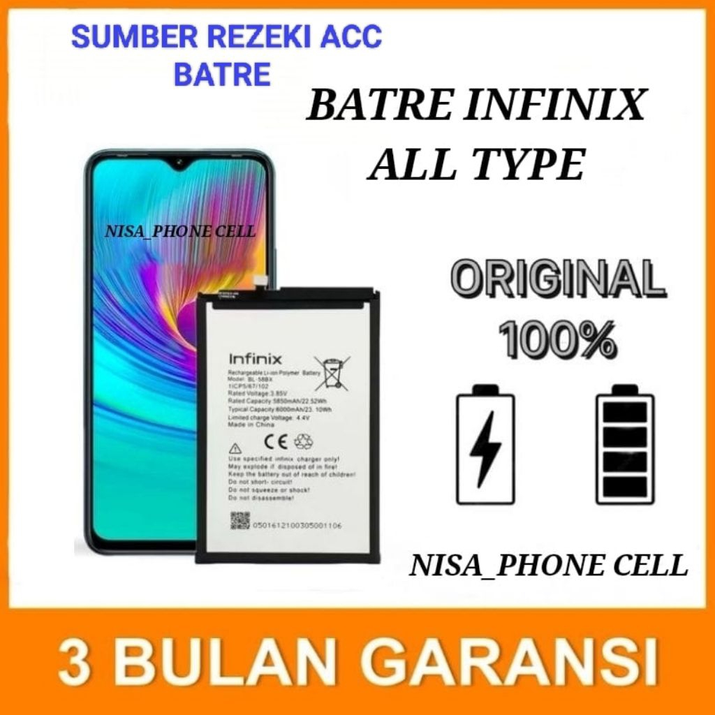 Jual BATERAI BATTERY BATRE INFINIX Hot 5 6 7 8 9 Play Hot 10S Hot 10 ...