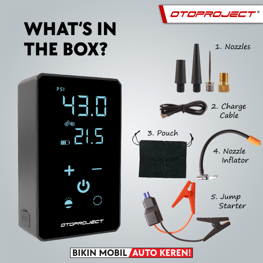 Jual Otoproject - Car Pump Inflator 6 IN 1 Multifunction Portable ...