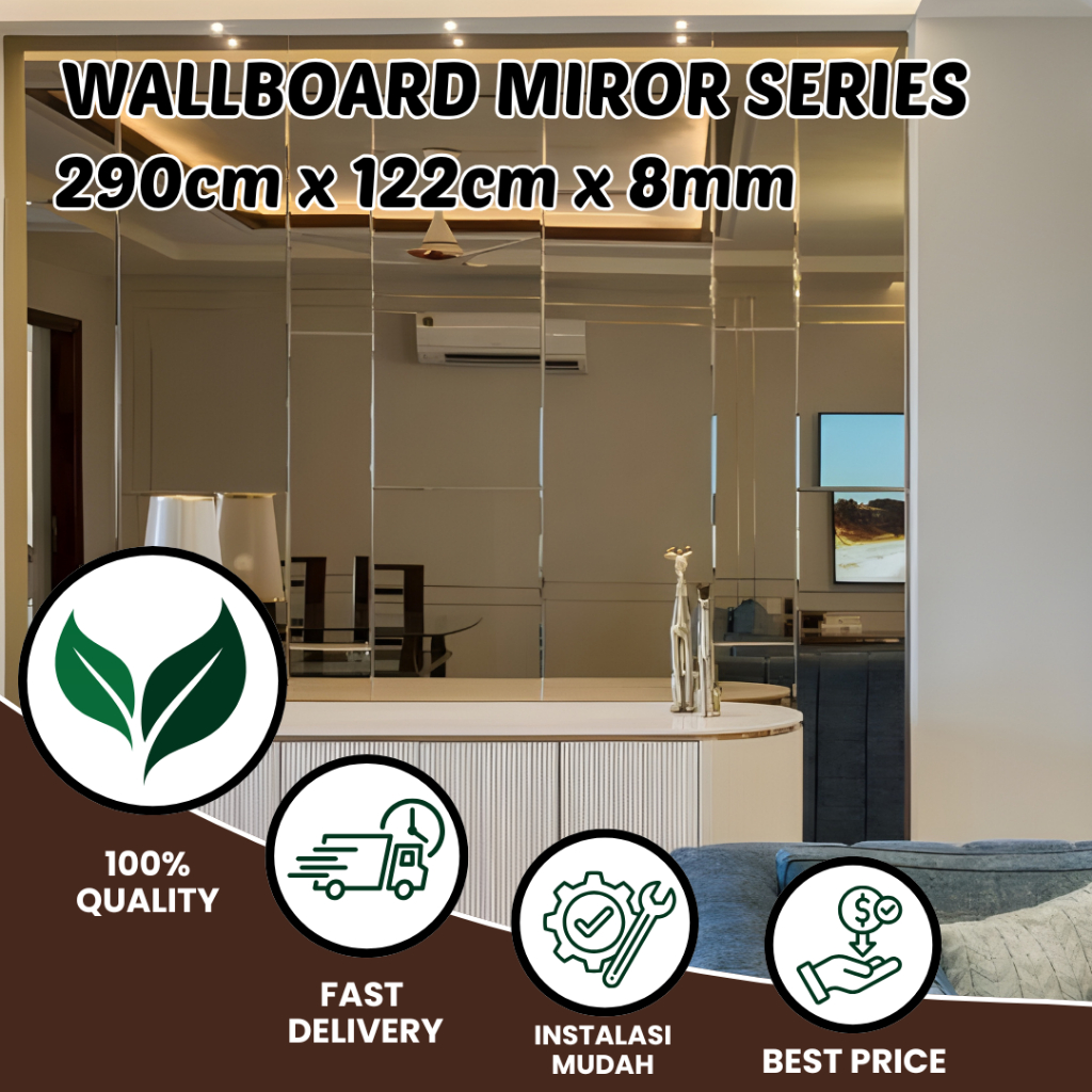 Jual Wallboard Mirror Series 1220 x 2900 x 8 mm Wall Board Modern Vibes ...